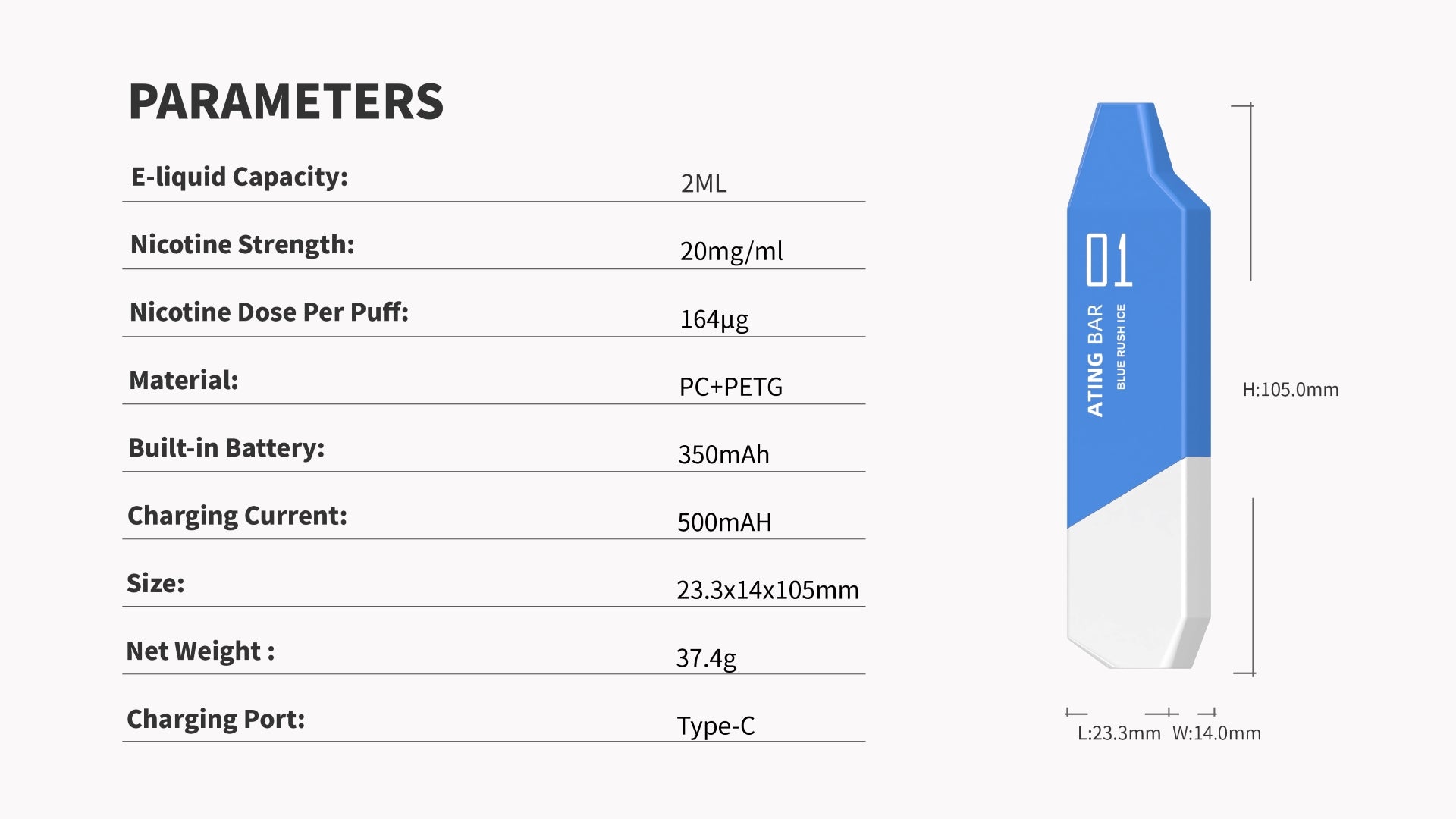 Atingbar AT01 Closed Vape Pod Kit: Unique Fashion Design for Stylish Vaping