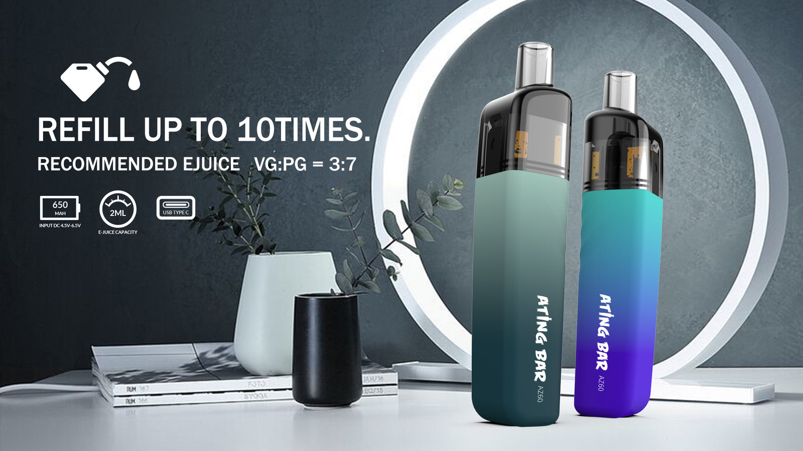 Atingbar AZ60 Rechargeable & Refillable E-Cig - New Concept with ...